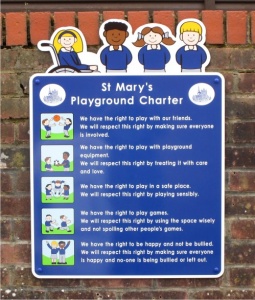 Character Wall Mounted ACM Play Area Rules - Signs 4 Schools